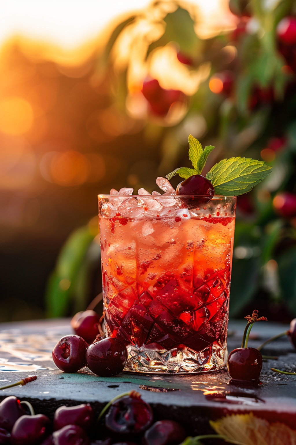 Cherry Whiskey Smash